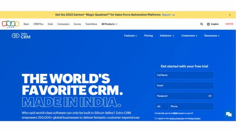 Top 10 Sales CRM Software in India